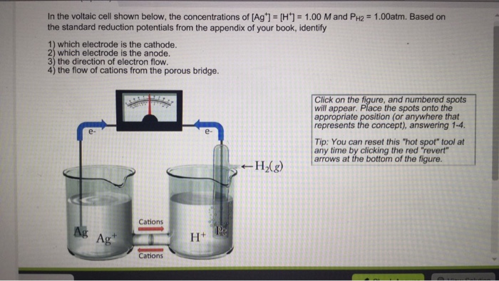 Solved In the voltaic cell shown below, the concentrations | Chegg.com