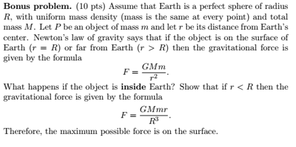 Solved Assume that Earth is a perfect sphere of radius R. | Chegg.com