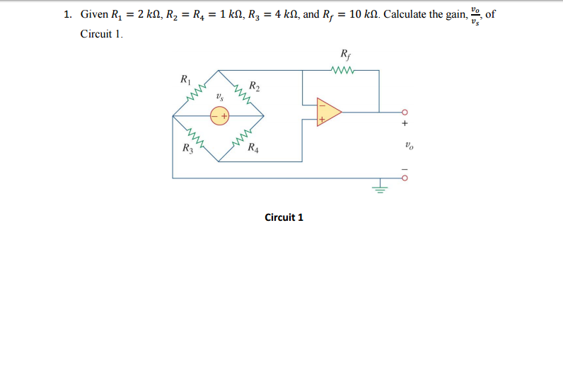 Solved Given R_1 = 2kohm, R_2 = 1 kohm, R_3 = 4 kohm, and | Chegg.com