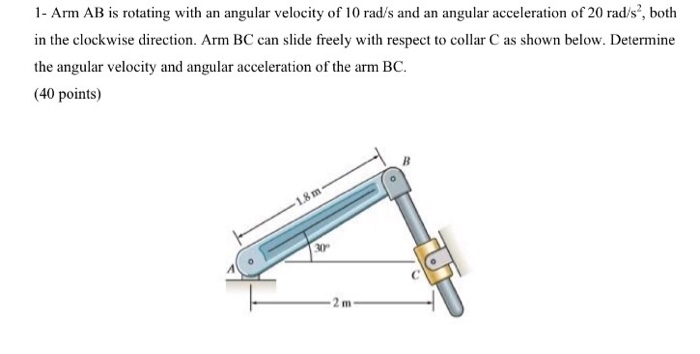 Solved Arm AB is rotating with an angular velocity of 10 | Chegg.com