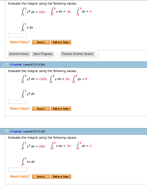 Solved Evaluate the integral using the following values. | Chegg.com Solved Evaluate the integral using the following values. | Chegg.com