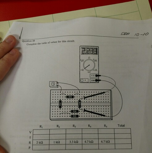 Solved Complete the table of values for this circuit. | Chegg.com