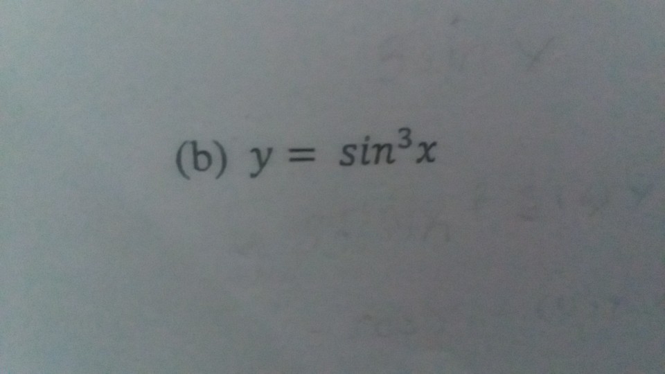 Solved (b) y = sin3x | Chegg.com