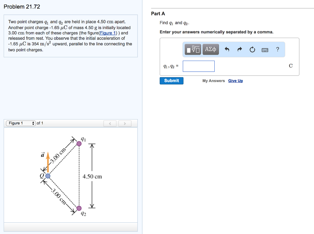 Solved Two point charges q_1 and q_2 are held in place 4.50 | Chegg.com
