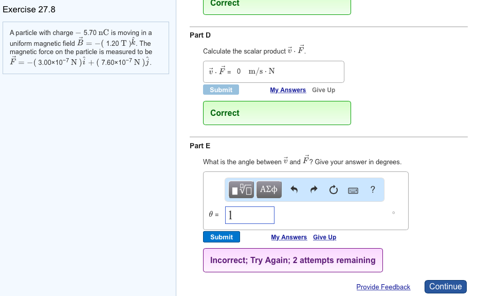 Solved A particle with charge - 5.70 nC is moving in a | Chegg.com