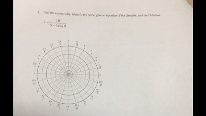 Solved Find the eccentricity; identify the conic; give an | Chegg.com