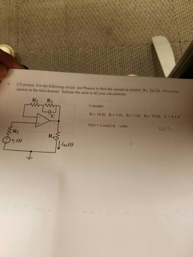 Solved For the following circuit use Phasors to find the | Chegg.com