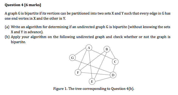 Solved A graph G is bipartite if its vertices can be | Chegg.com