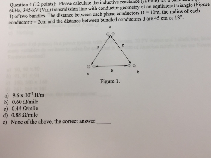 Solved Calculate the inductive reactance 60Hz, 345-kV | Chegg.com