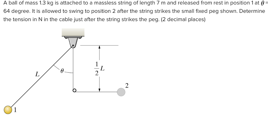 Solved A ball of mass 1.3 kg is attached to a massless | Chegg.com