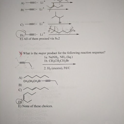 Solved A) Li Cl Br C) Li OTs D) All of them proceed via SN2 | Chegg.com