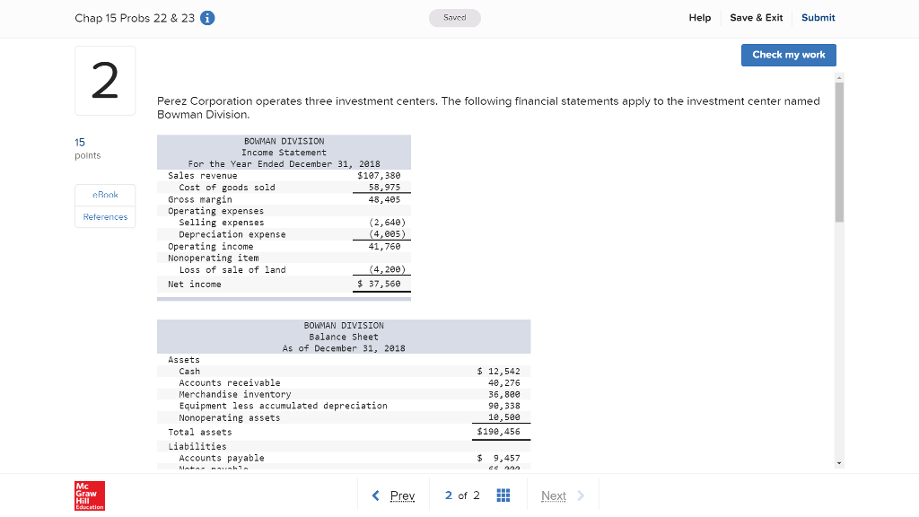 Solved Chap 15 Probs 22 & 23 Help Save & Exit Submit Saved | Chegg.com