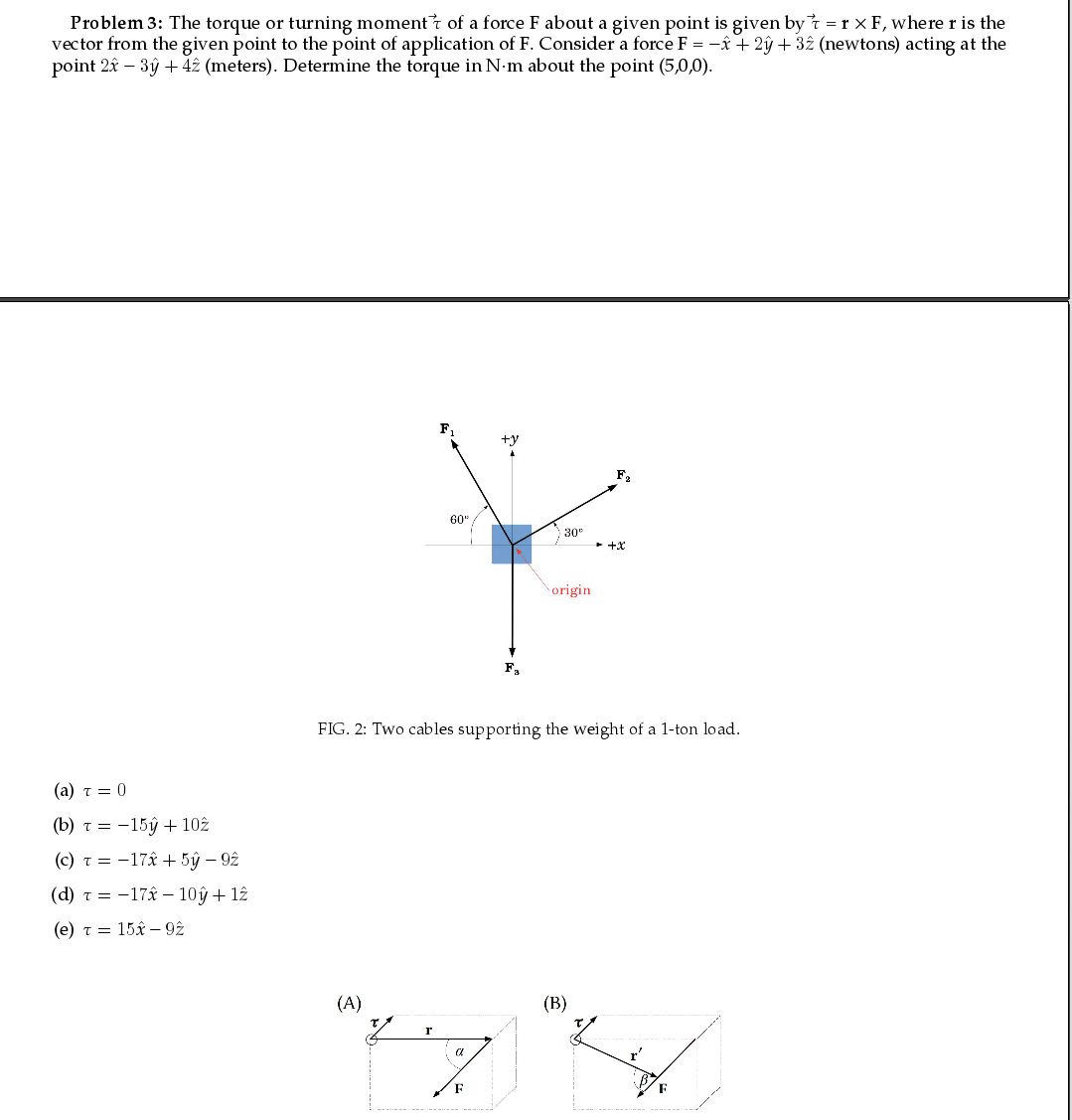 Solved The torque or turning moment tau of a force F about a | Chegg.com