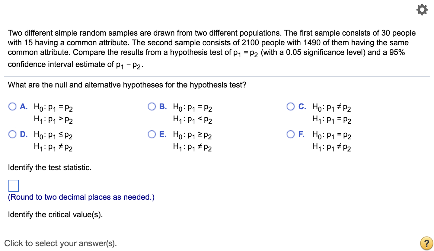 Solved Two different simple random samples are drawn from | Chegg.com