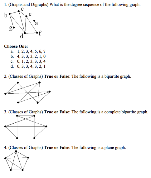 Solved 1. (Graphs and Digraphs) What is the degree sequence | Chegg.com