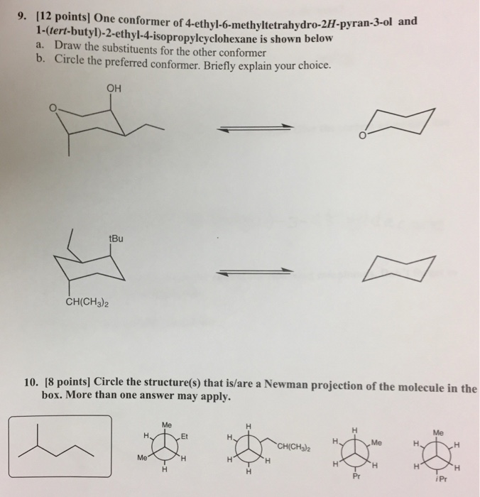Solved Draw Newman Projections for all three of the | Chegg.com