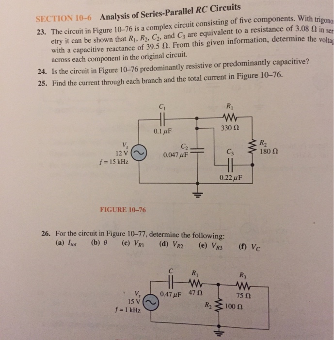 Solved SECTION 10-3 Analysis of Series RC Circuits 7. | Chegg.com