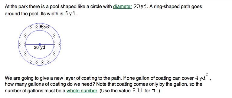Solved At the park there is a pool shaped like a circle with | Chegg.com