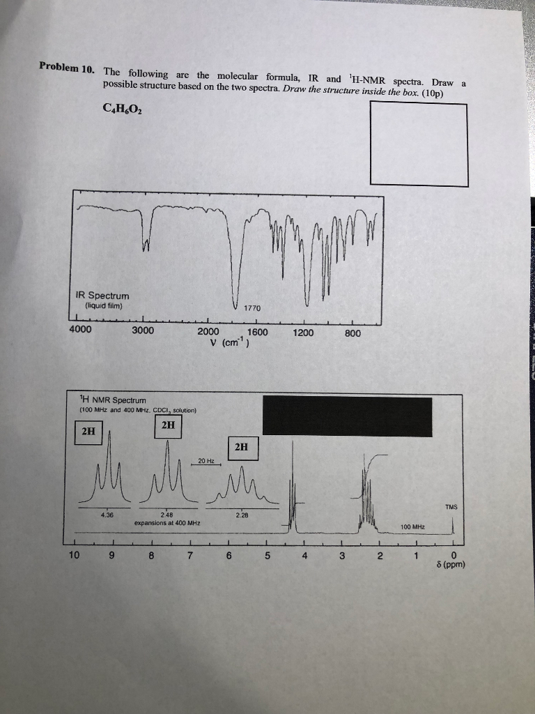 Solved Problem 10. The following are the molecular formula, | Chegg.com