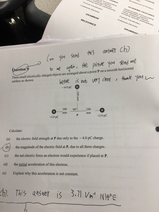 Solved Three small electrically charged objects are arranged | Chegg.com