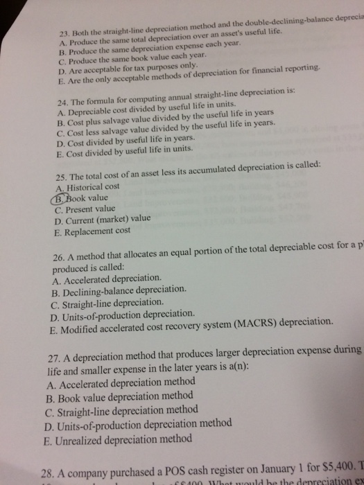 Solved Both The Straight Line Depreciation Method And The Chegg