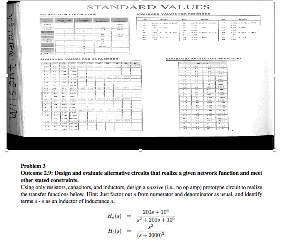 Solved STANDARD VALUES THE STANDARD VALUES FOR CAPACITORS ㄈ | Chegg.com