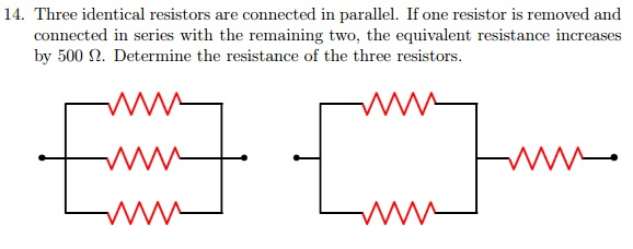 Solved Three identical resistors are connected in parallel. | Chegg.com