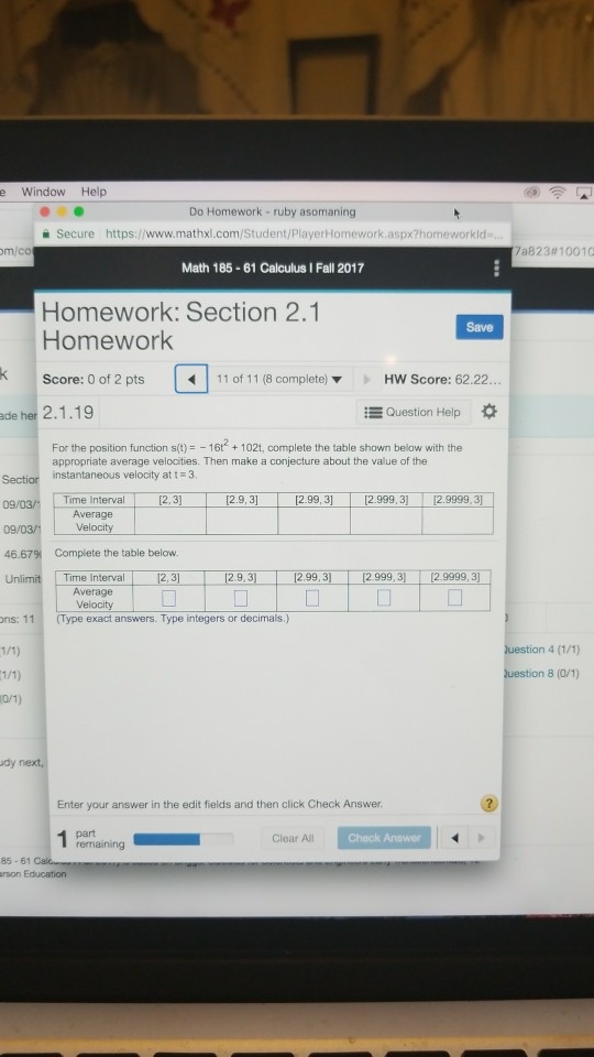 Solved For the position function s(t) = - 16t^2 + 102t, | Chegg.com