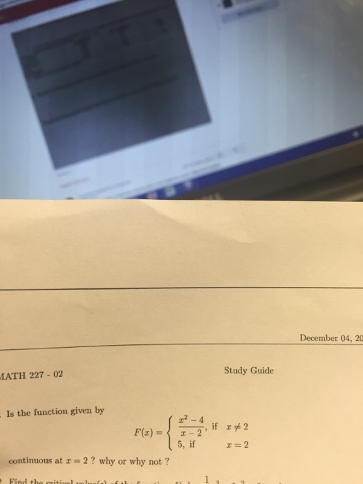 Solved Is the function given by f(x) = continuous at x = 2 | Chegg.com