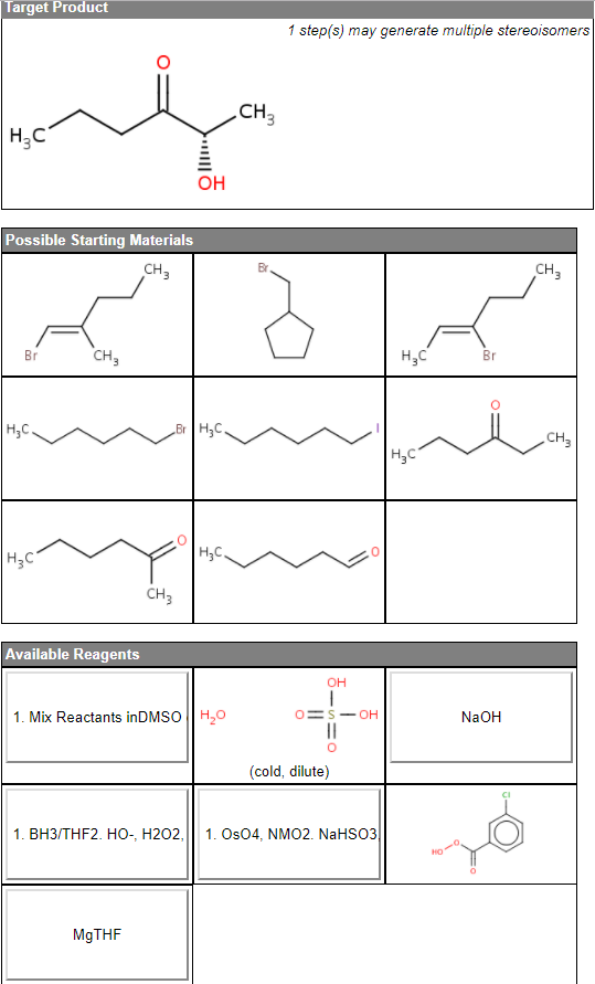 Solved Use the provided possible starting materials and | Chegg.com
