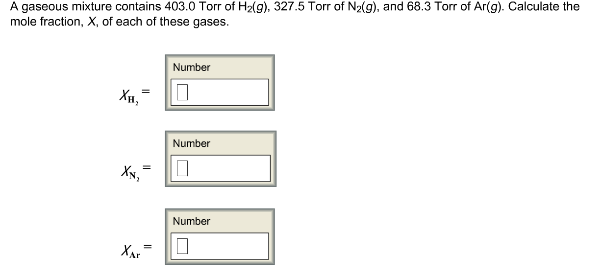 Solved A gaseous mixture contains 403.0 Torr of H2(g), 327.5 | Chegg.com