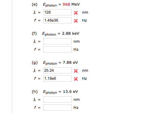 Solved Calculate the wavelengths and frequencies of the | Chegg.com