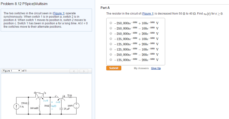 Solved The Two Switches In The Circuit Seen In Figure 1