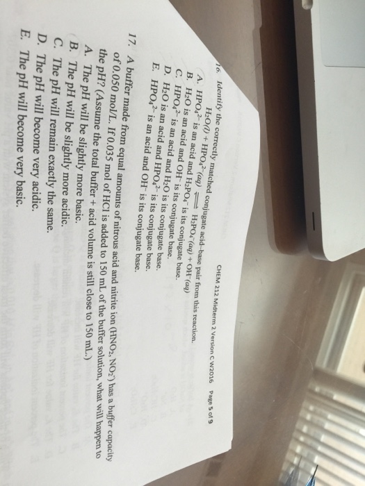 Solved Identify the correctly matched conjugate acid-base | Chegg.com