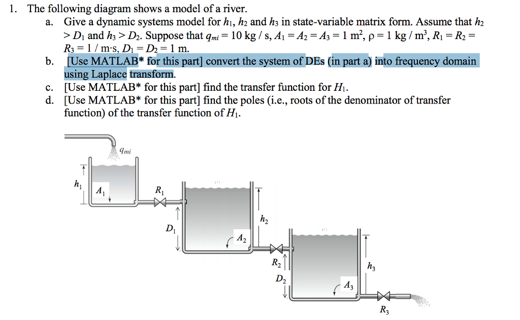 Solved The following diagram shows a model of a river. a. | Chegg.com