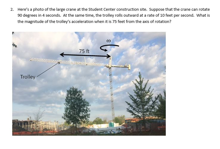 Solved Here's a photo of the large crane at the Student | Chegg.com