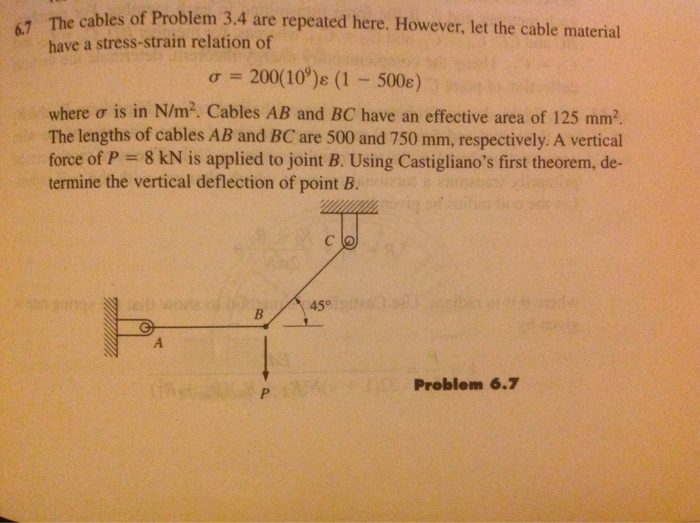 Solved 6.7 The cables of Problem 3.4 are repeated here. | Chegg.com
