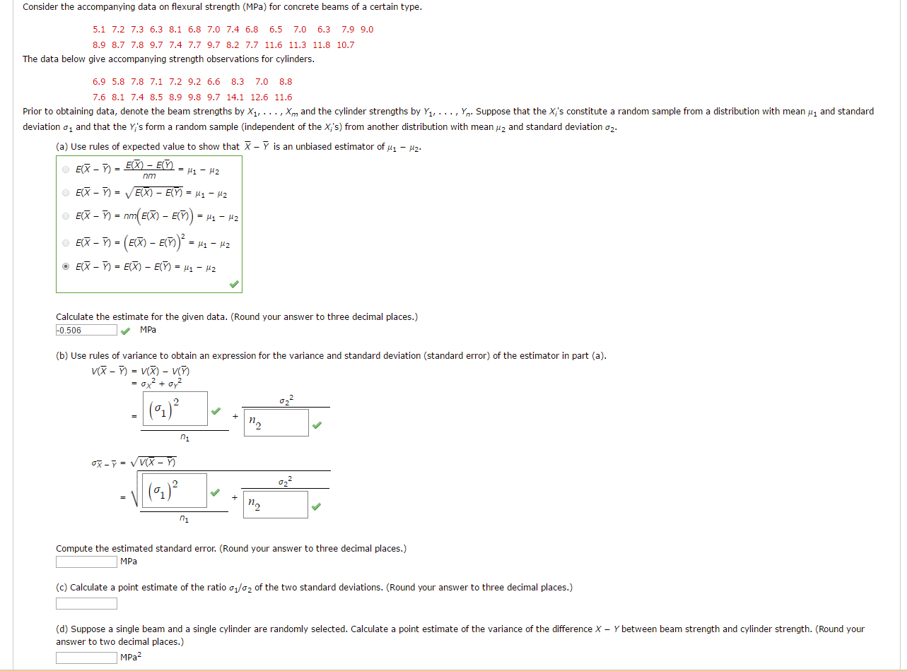 Solved Consider the accompanying data on flexural strength | Chegg.com