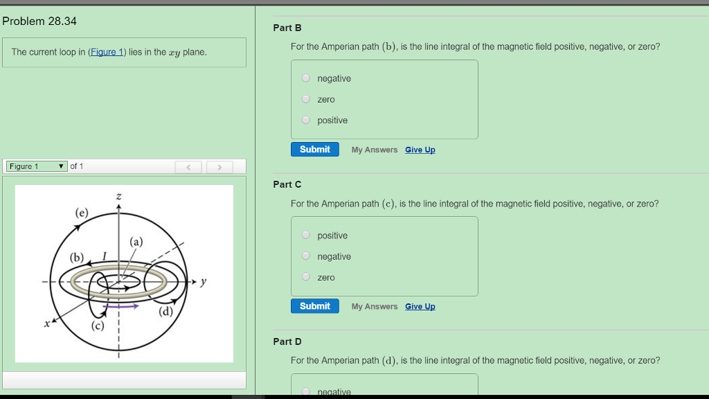 Solved Part A For the Amperian path (a), is the line | Chegg.com