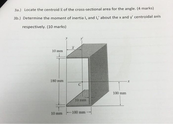 Solved Locate the centroid x of the cross-sectional area for | Chegg.com