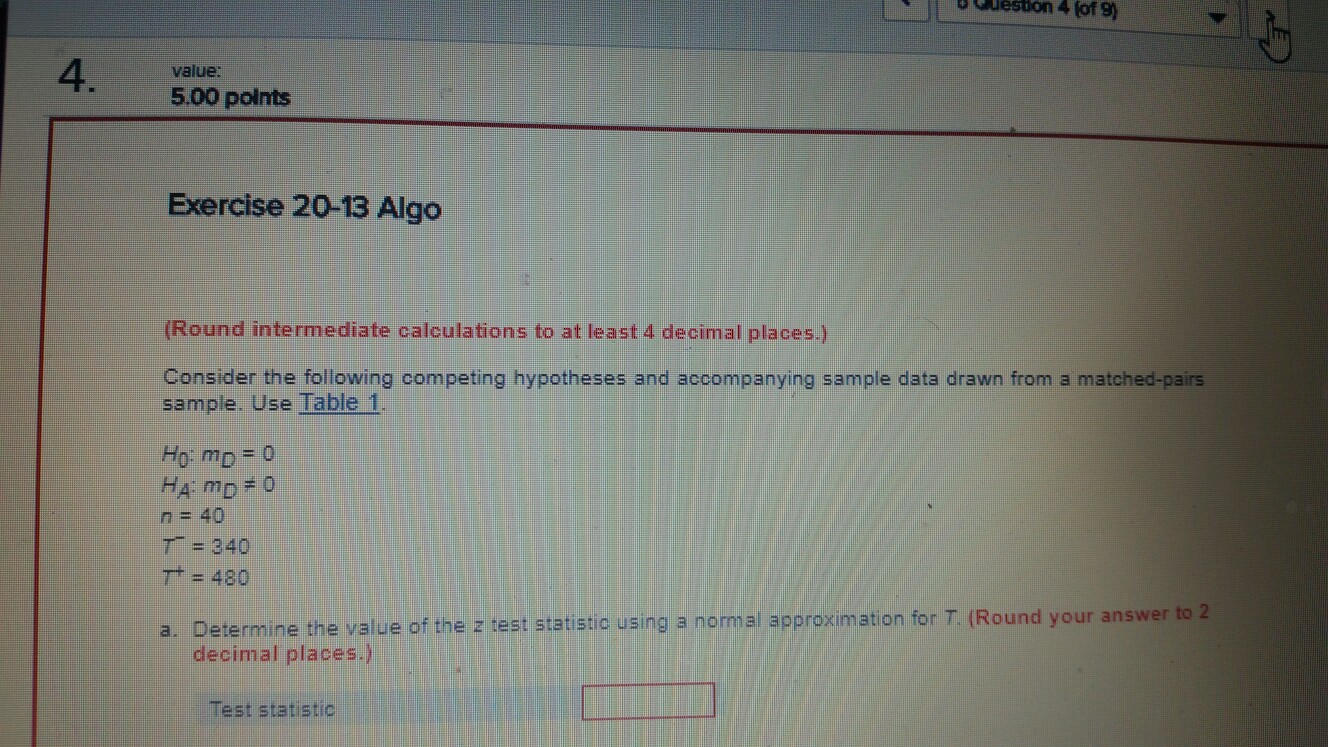 Solved ueston fof 9) 4 value: 5.00 polnts Exercise 20-13 | Chegg.com Solved ueston fof 9) 4 value: 5.00 polnts Exercise 20-13 | Chegg.com