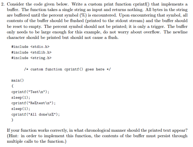 Solved Consider the code given below. Write a custom print | Chegg.com