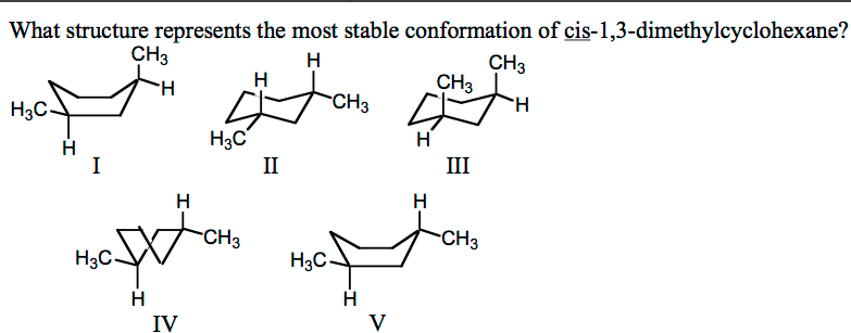 Solved What structure represents the most stable | Chegg.com