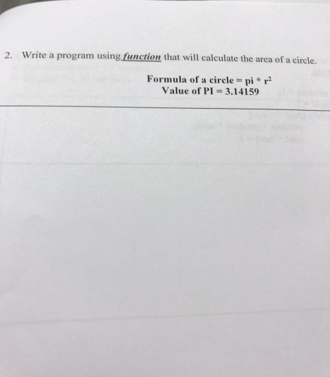 Solved 2. Write a program using,function that will calculate | Chegg.com