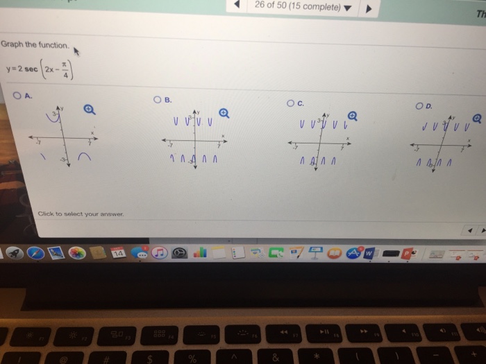 Solved Graph The Function Y 2 Sec 2x Pi4 