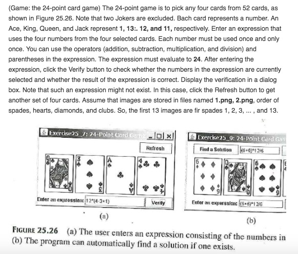 Solved The 24-point game is to pick any four cards from 52 | Chegg.com