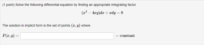 Solved (1 point) Solve the following differential equation | Chegg.com