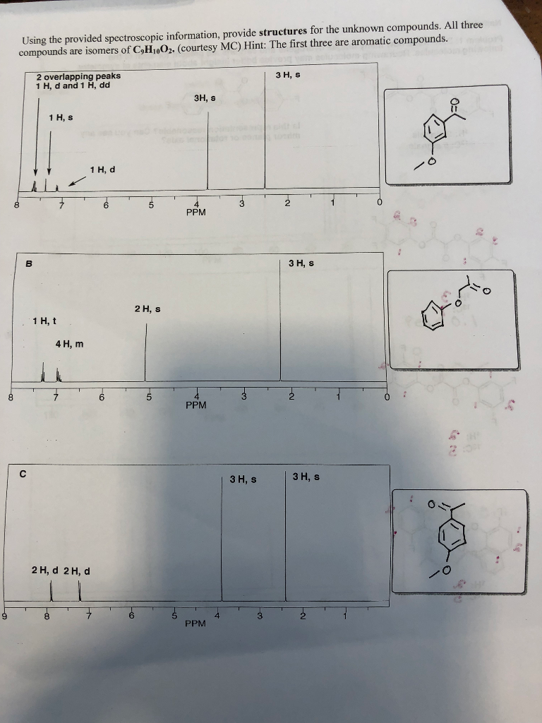 Solved Using the provided spectroscopic information, provide | Chegg.com