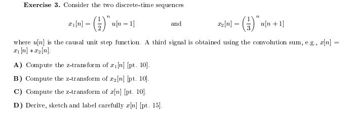 Solved Consider the two discrete-time sequences x_1 [n] = | Chegg.com