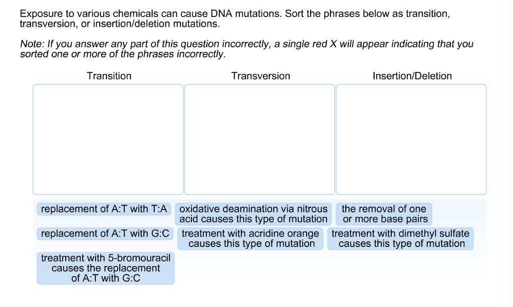 Solved Exposure to various chemicals can cause DNA | Chegg.com